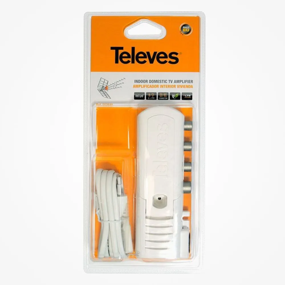 Televes Indoor Tv Amplifier 1 Input 2 Outputs White | Techinn