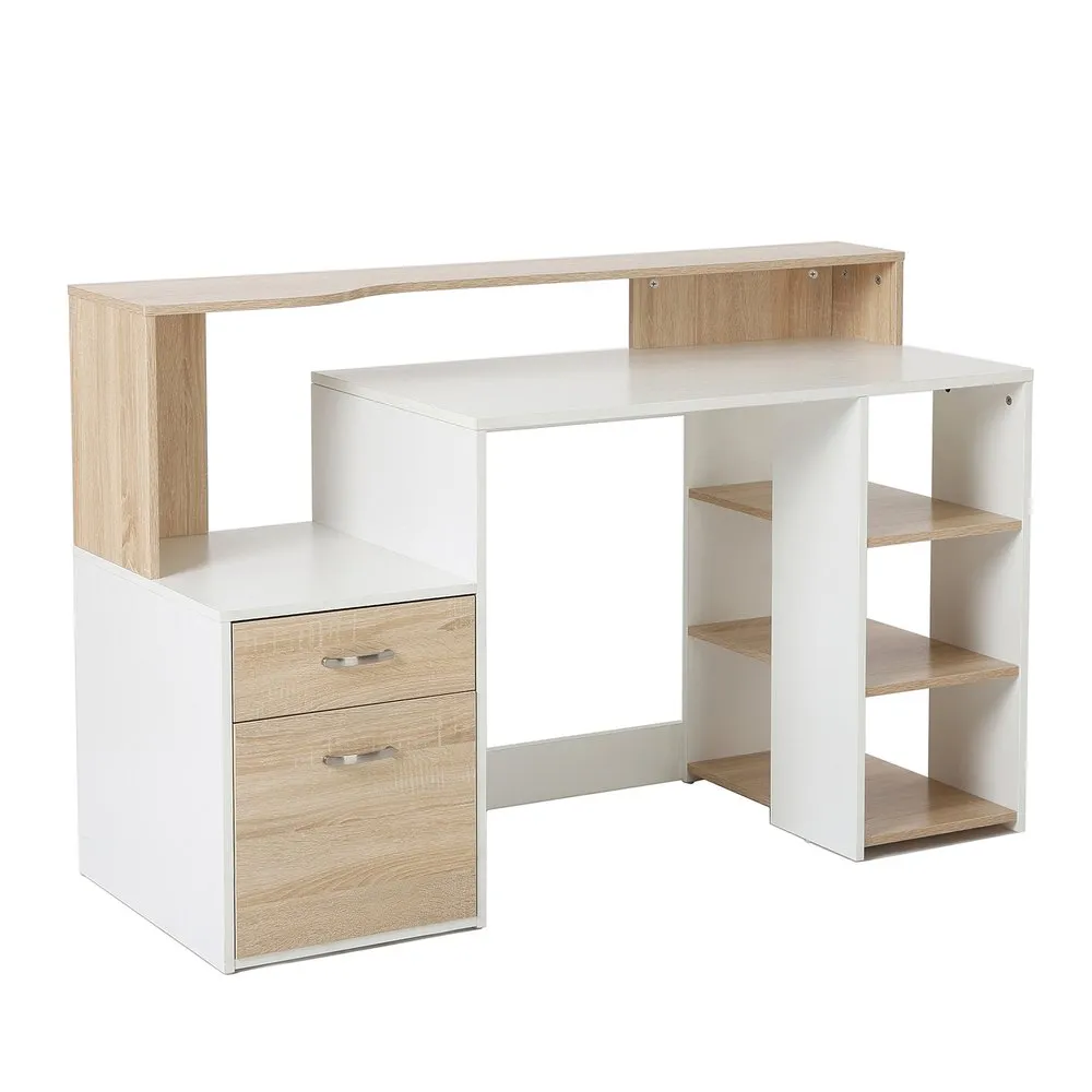 Homcom Computer Desk With Shelves | Bricoinn