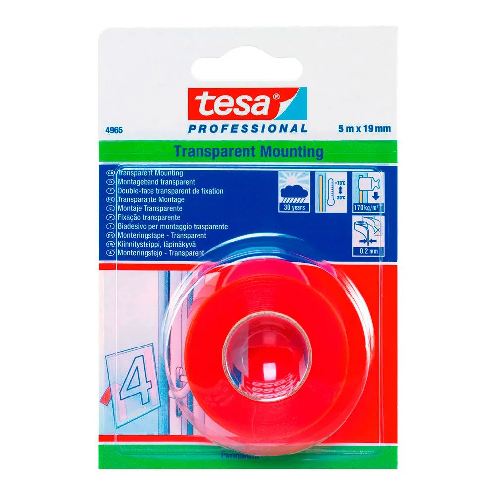 Tesa 4965 Double-Sided Tape 50 mm x 10 m Red | Bricoinn
