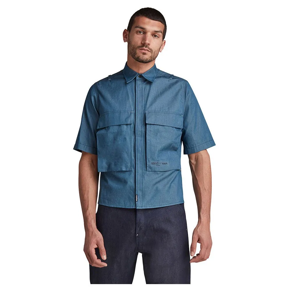 G-Star Cropped Long Sleeve Shirt Blue | Dressinn