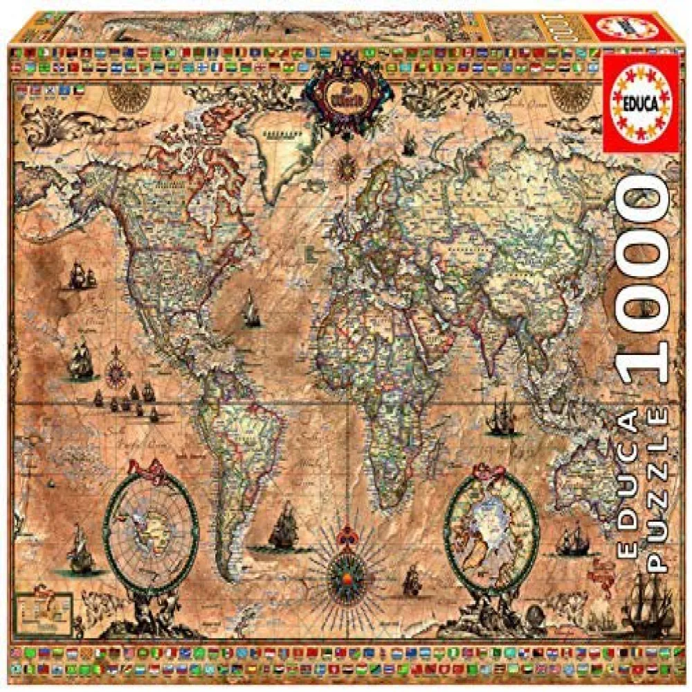 Educa borras Puzzle 1000 Pieces World Map Multicolor | Kidinn