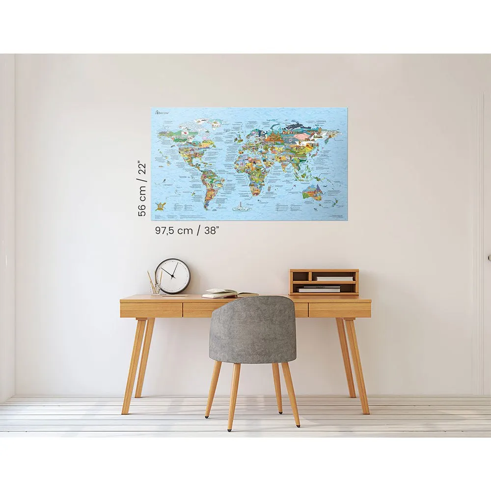 Awesome maps Bucketlist map Multicolor | Trekkinn