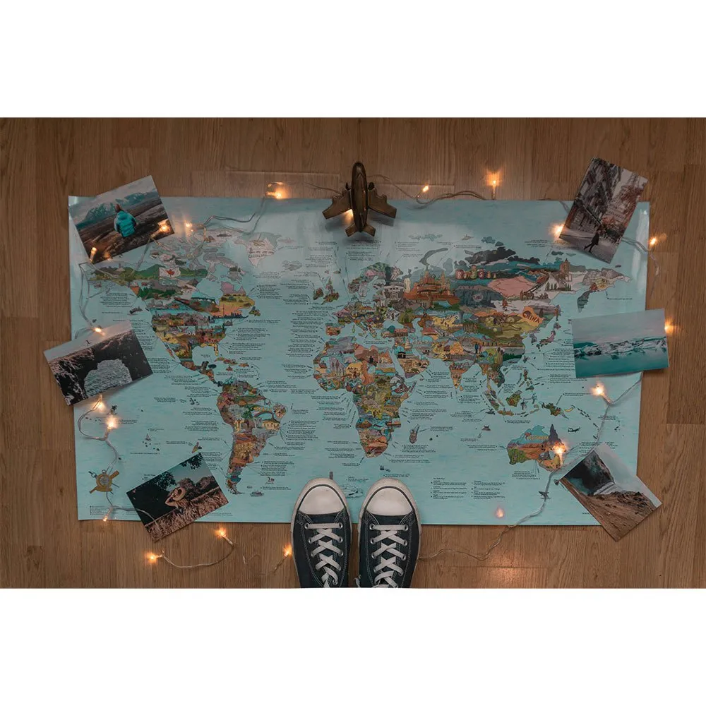 Awesome maps Bucketlist map Multicolor | Trekkinn