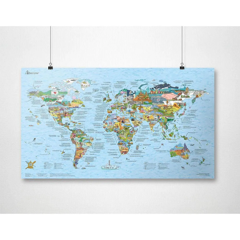 Awesome maps Bucketlist map Multicolor | Trekkinn