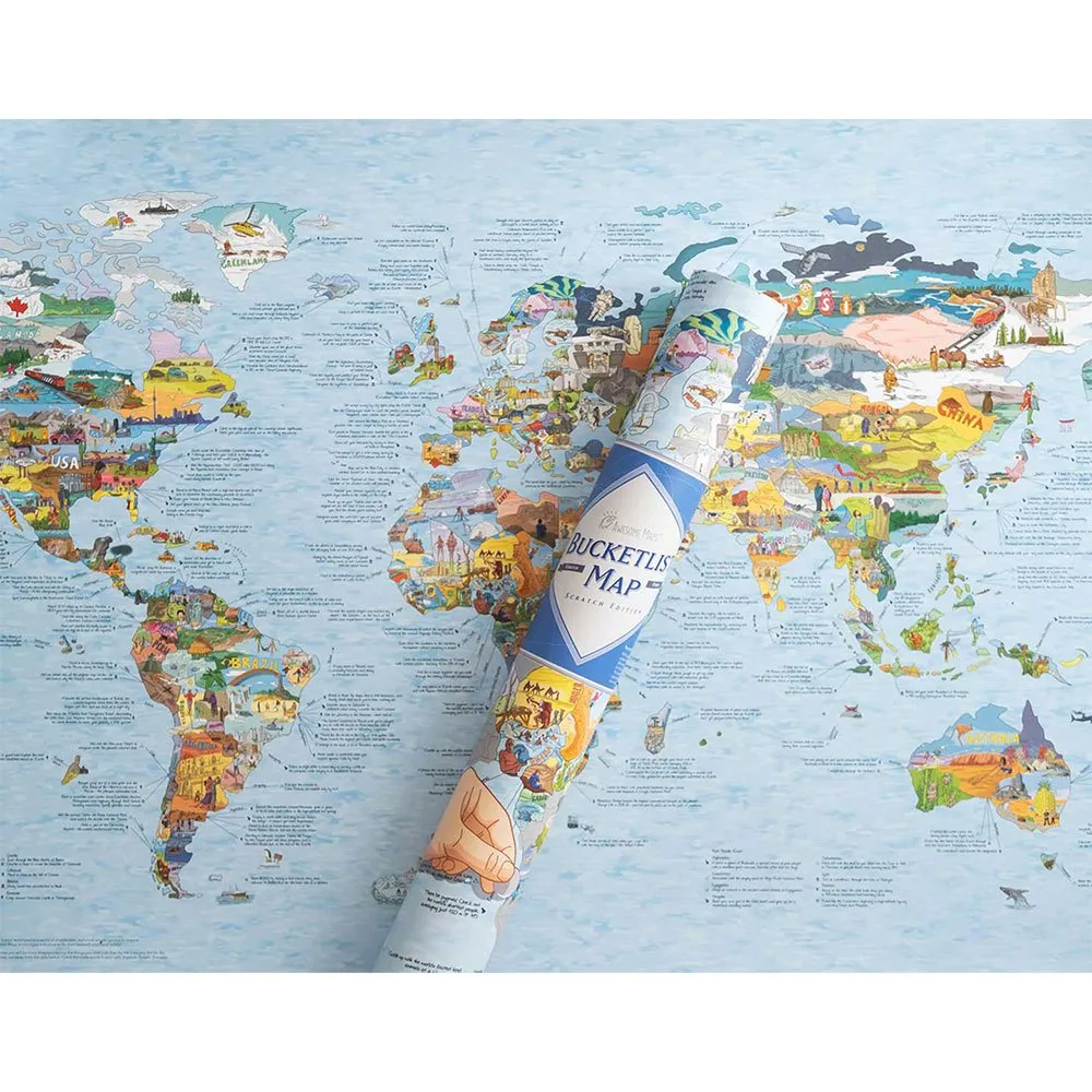 Awesome maps Bucketlist map Multicolor | Trekkinn