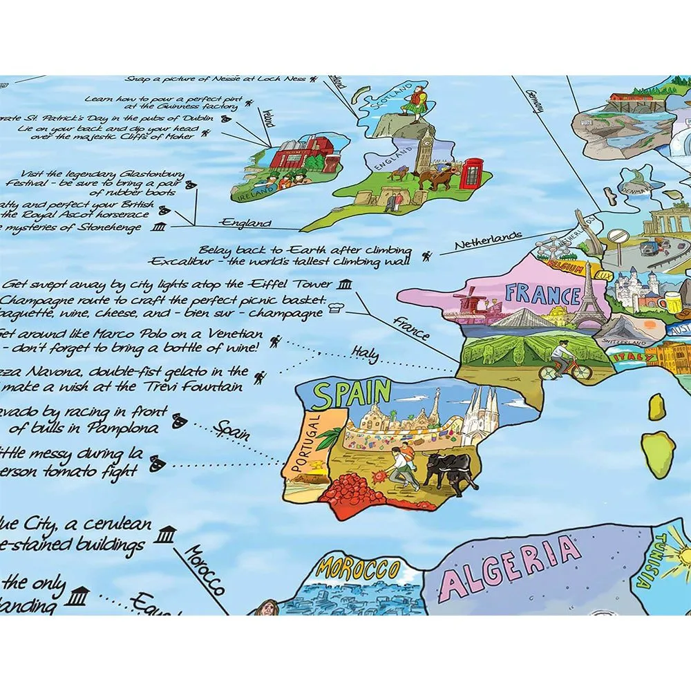 Awesome maps Mapa Bucketlist Colorido | Trekkinn