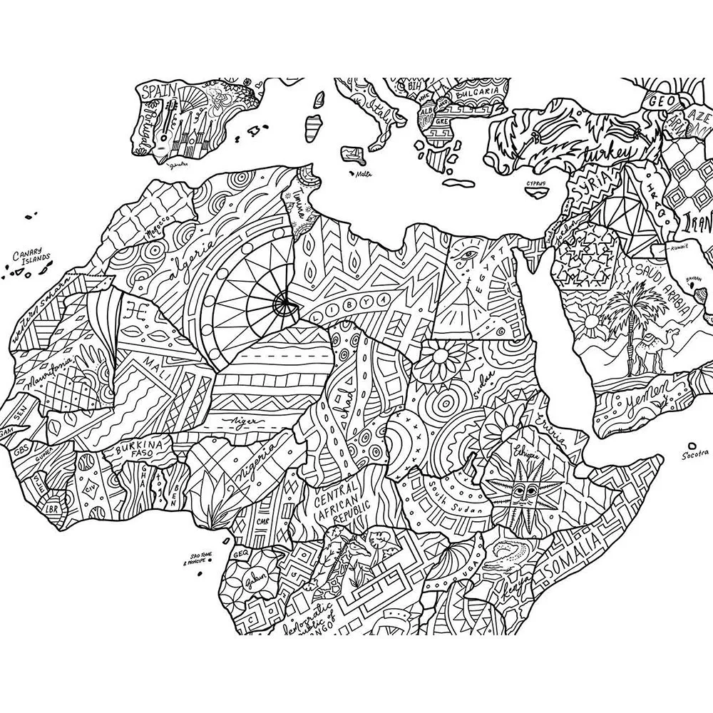 Pagina Da Colorare Di Mappa