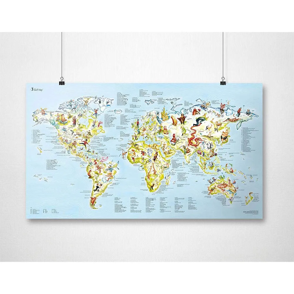 Awesome maps Mapa Golf Best Golf Courses In The World Multicolor| Goalinn