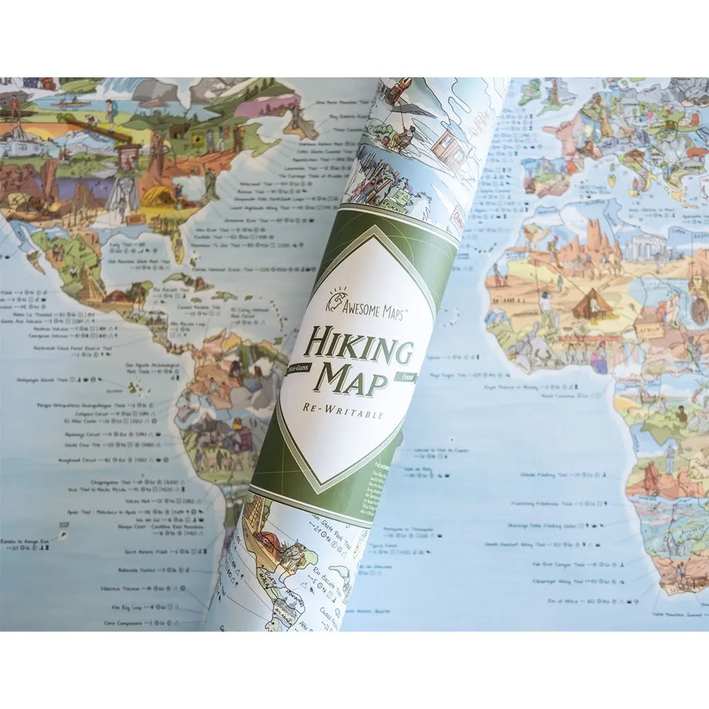 Awesome maps Hiking Map Best Trails In The World White | Trekkinn
