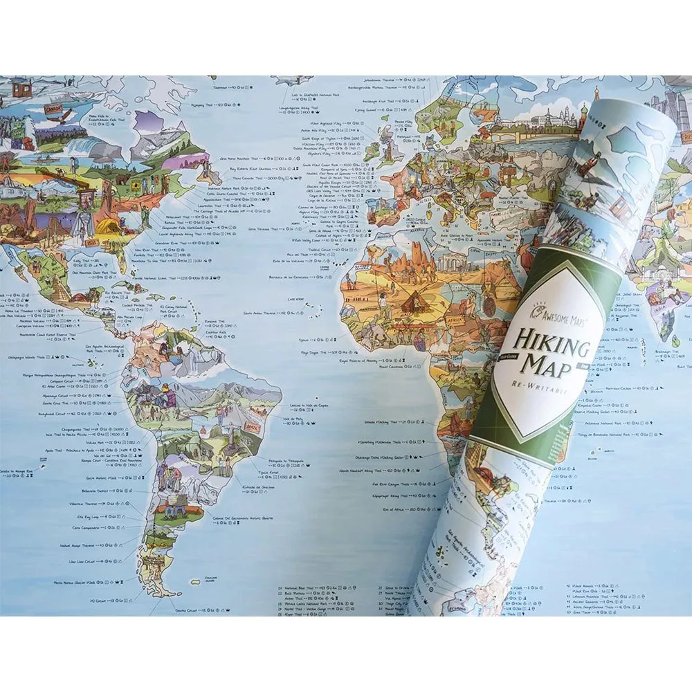 Awesome maps Hiking Map Best Trails In The World White | Trekkinn