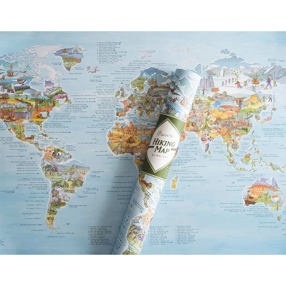 Awesome maps Hiking Map Best Trails In The World White | Trekkinn