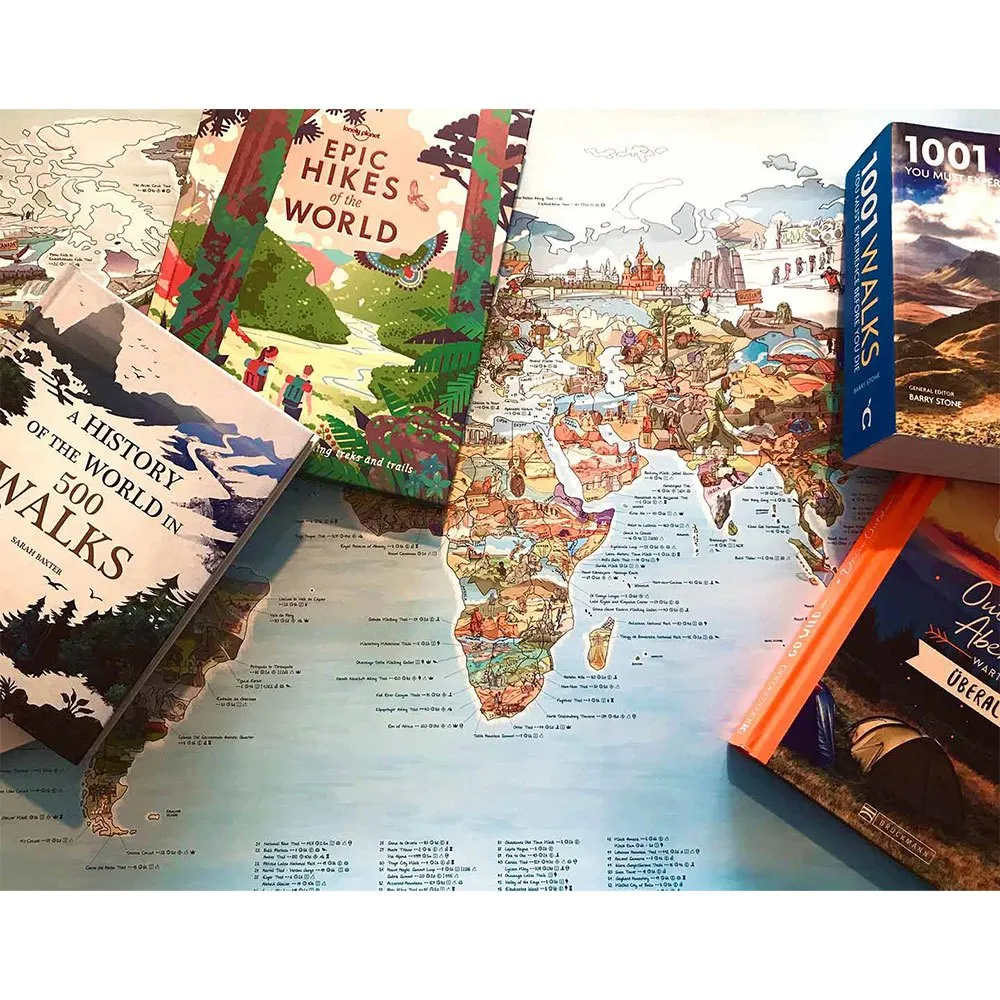 Awesome maps Hiking Map Best Trails In The World White | Trekkinn