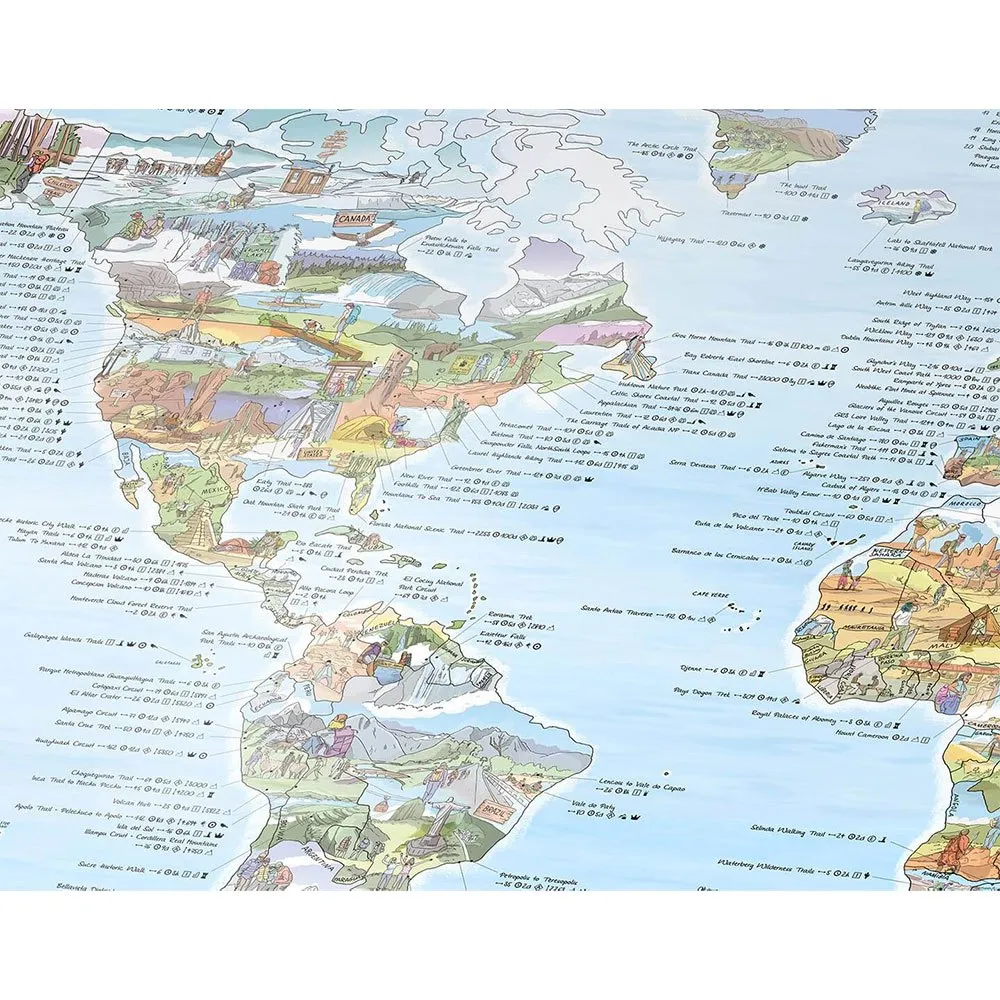 Awesome maps Hiking Map Best Trails In The World White | Trekkinn