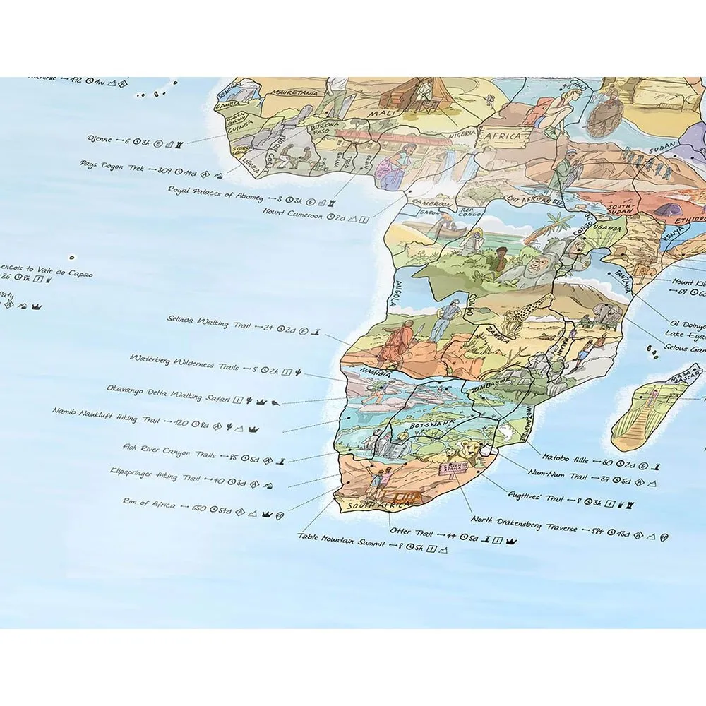 Awesome maps Hiking Map Best Trails In The World White | Trekkinn