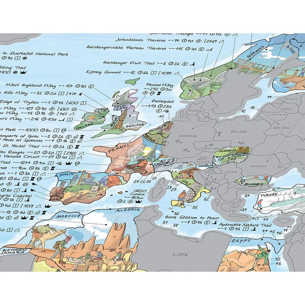 Awesome maps Hiking Map Scratch Edition Best Trails In The World ...