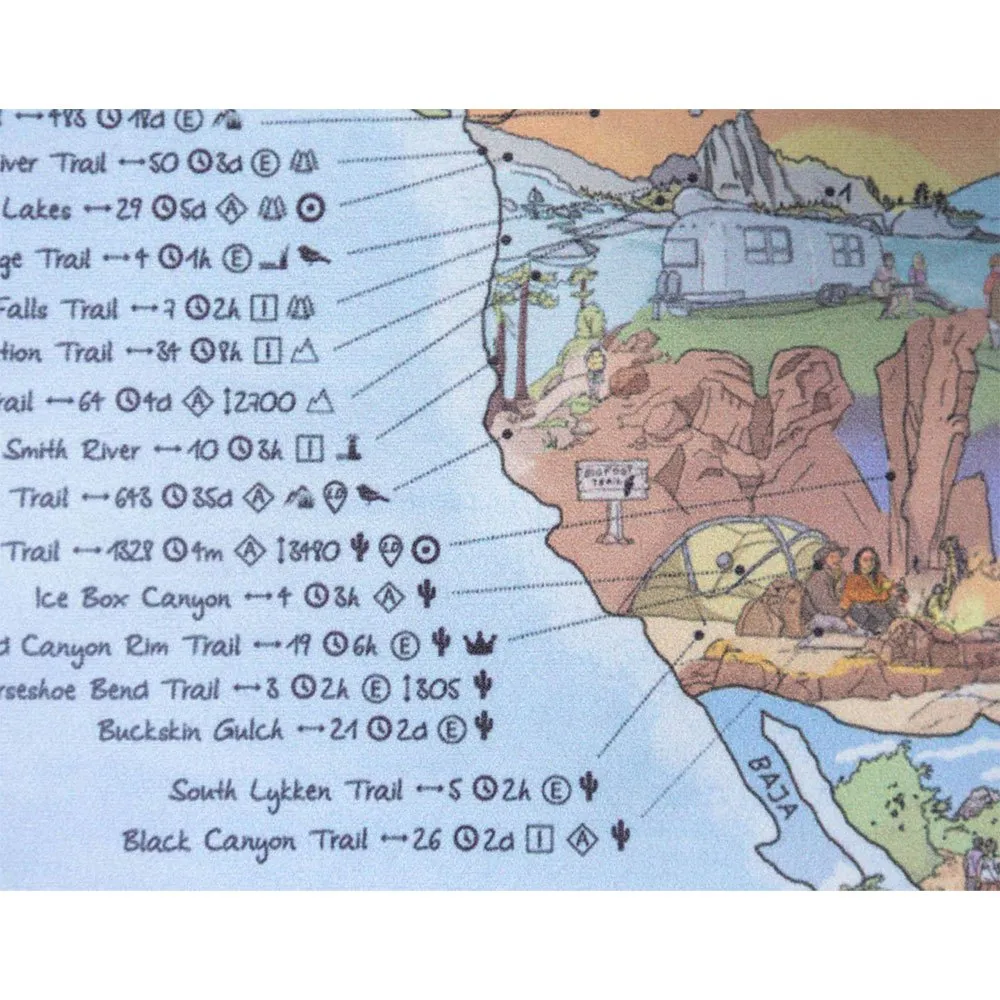 Awesome maps Hiking Map Best Trails In The World towel Multicolor| Traininn