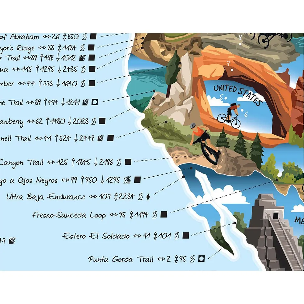 Awesome maps Mapa Mountain Bike Best Trails In The World| Bikeinn