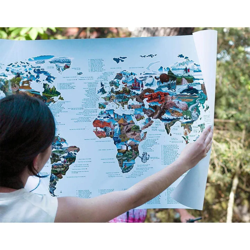 Awesome maps Mountain Bike Best Trails In The World map, Multicolor ...