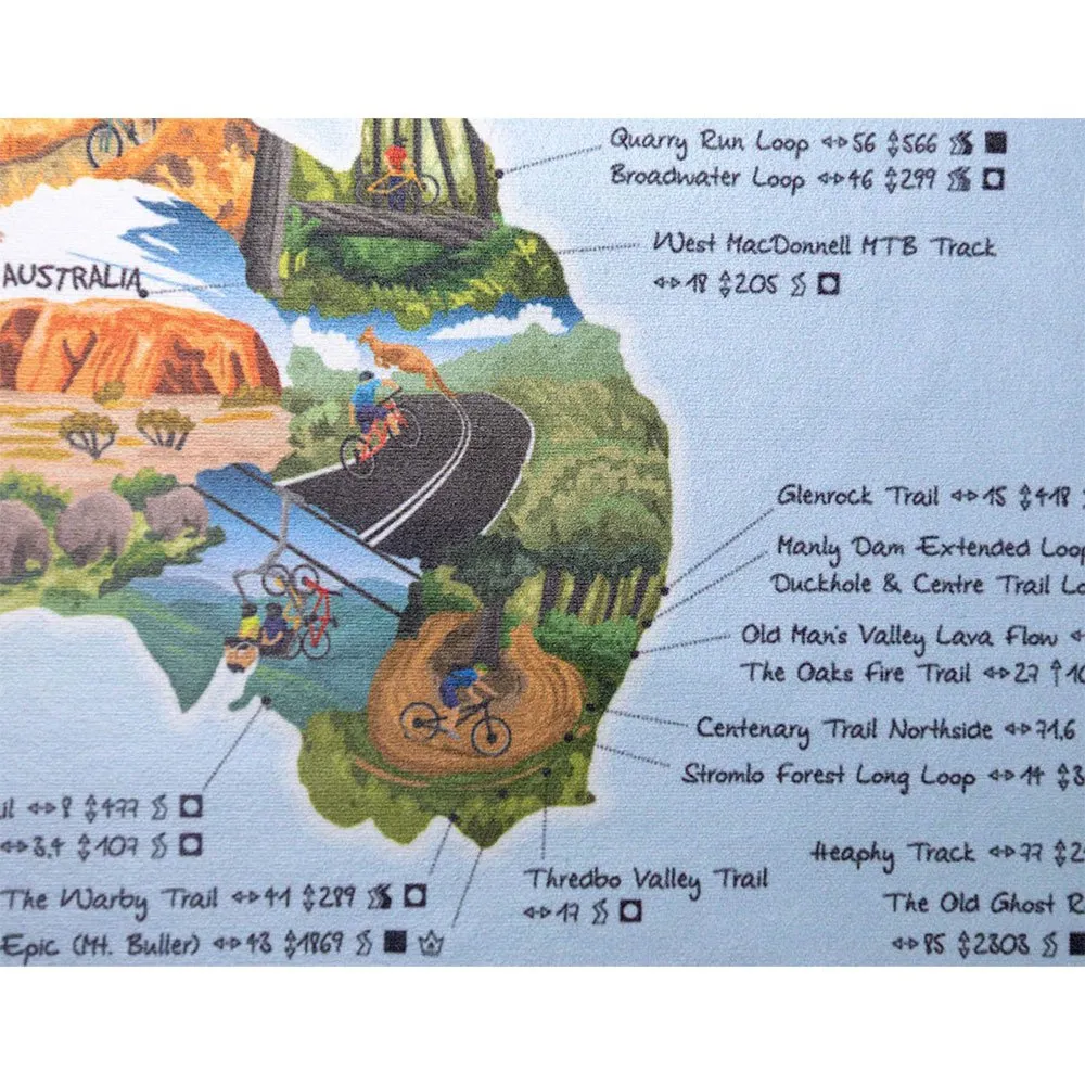 Awesome maps Mountain Bike Map Towel Best Mountain Bike Trails In The ...