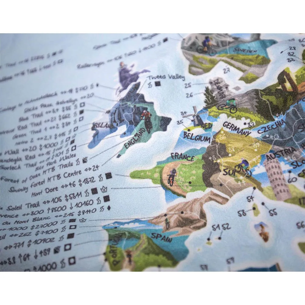 Awesome maps Mountain Bike Map Best Trails In The World towel ...