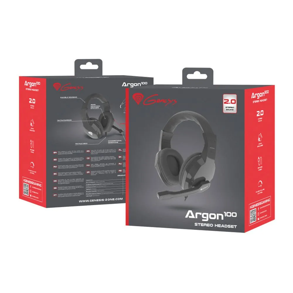 Genesis Argon 100 gaming headset Black | Techinn