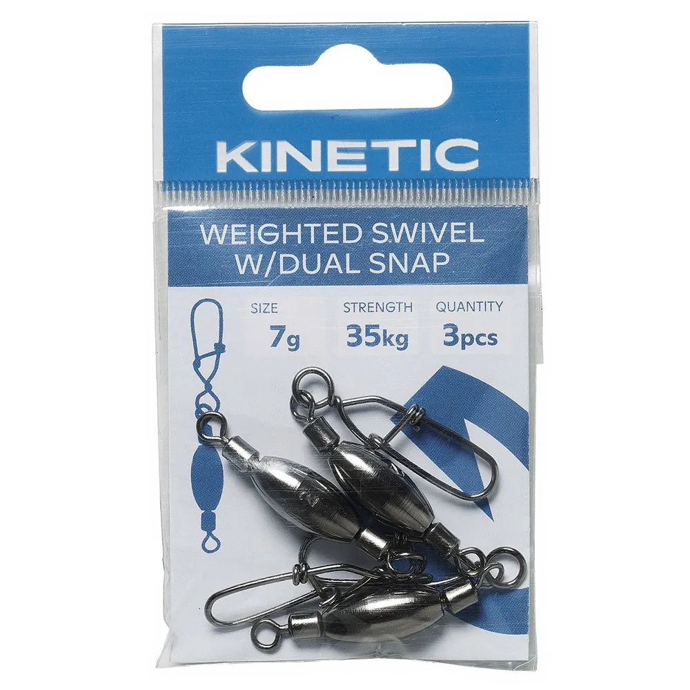 Kinetic Weighted Dual Snap Swivel Black | Waveinn