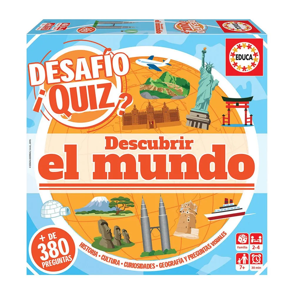 Educa borras Challenge Quiz Discover The World Board Game| Kidinn
