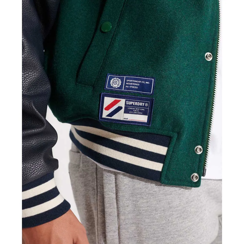 Superdry Wool Varsity Baseball Jacket Black | Dressinn
