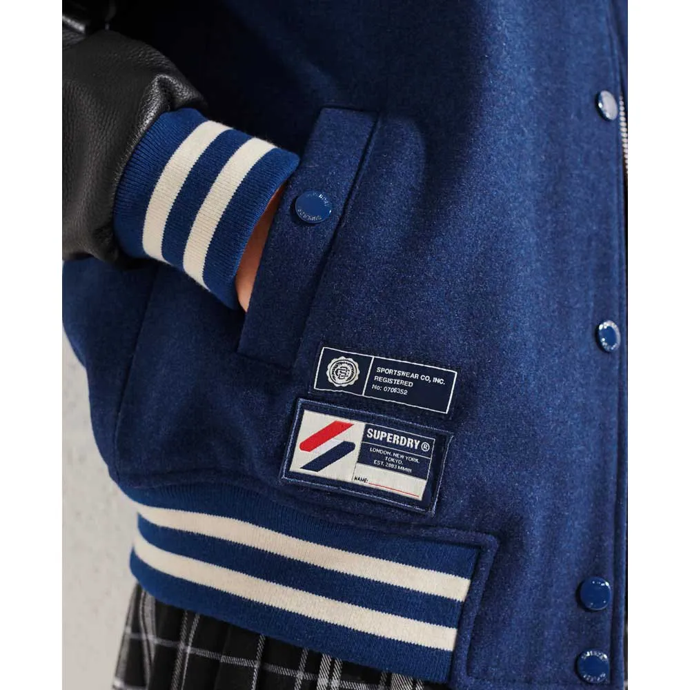 Superdry Wool Varsity Baseball jacket Blue | Dressinn