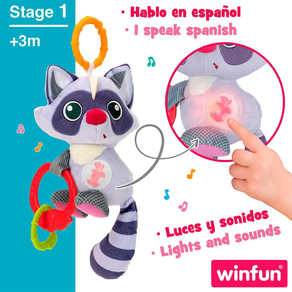 Winfun Raccoon Rattle Plush Multicolor | Kidinn