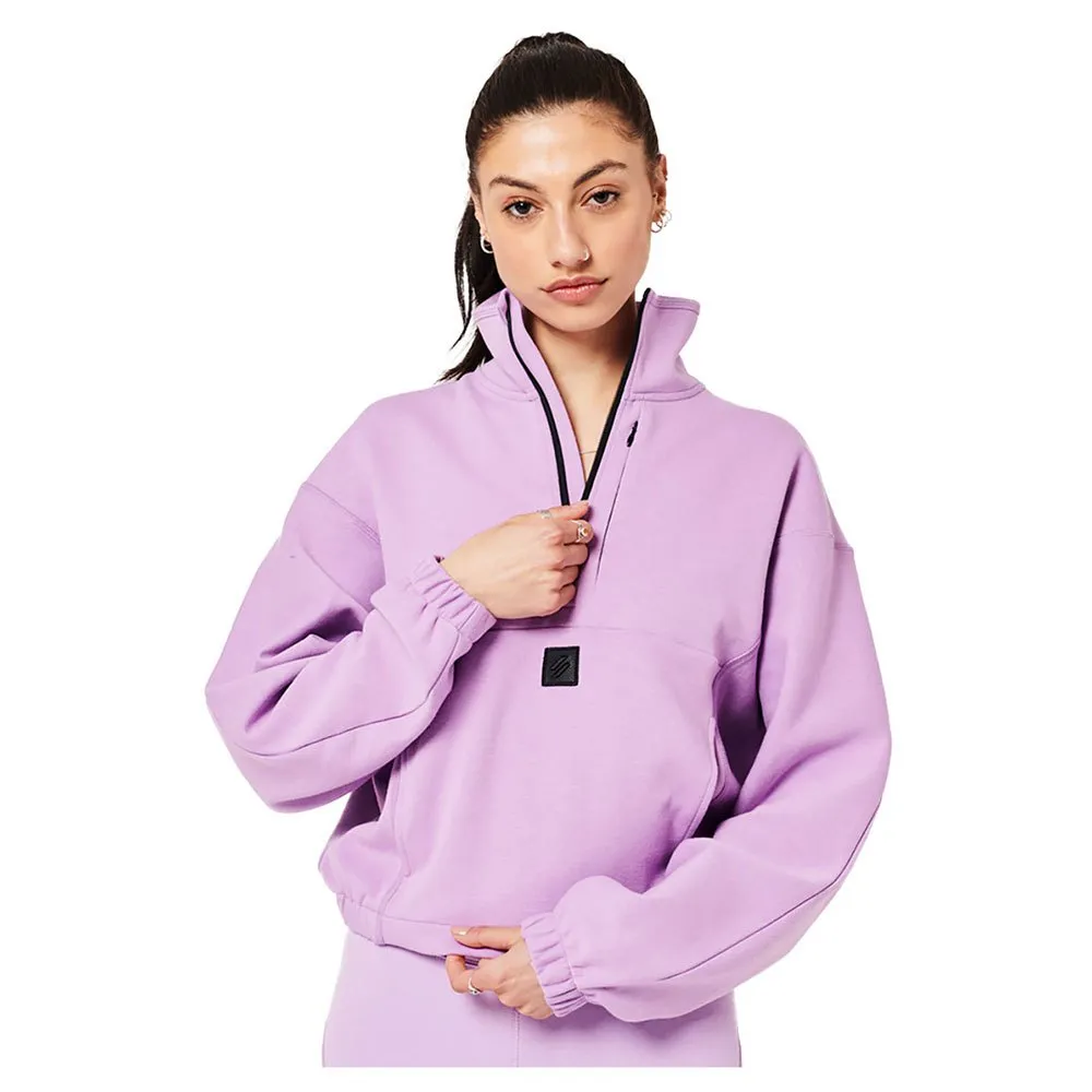 Superdry Code Tech Batwing half zip sweatshirt Purple | Dressinn