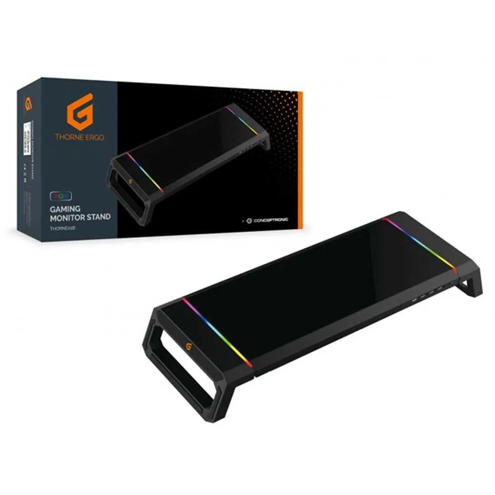 Conceptronic THORNE01B HUB USB RGB Monitor Stand Black | Techinn