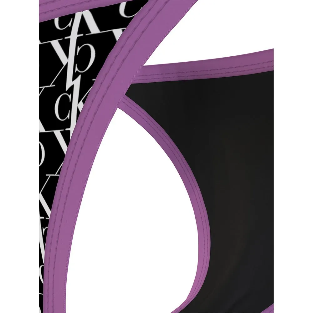 Calvin klein String Cheeky Monogram Tie Side Bikini Bottom Black| Dressinn