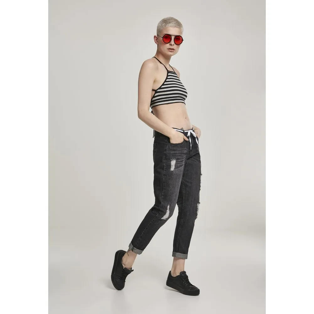 Urban classics Crop Top Triangle 黒 | Dressinn