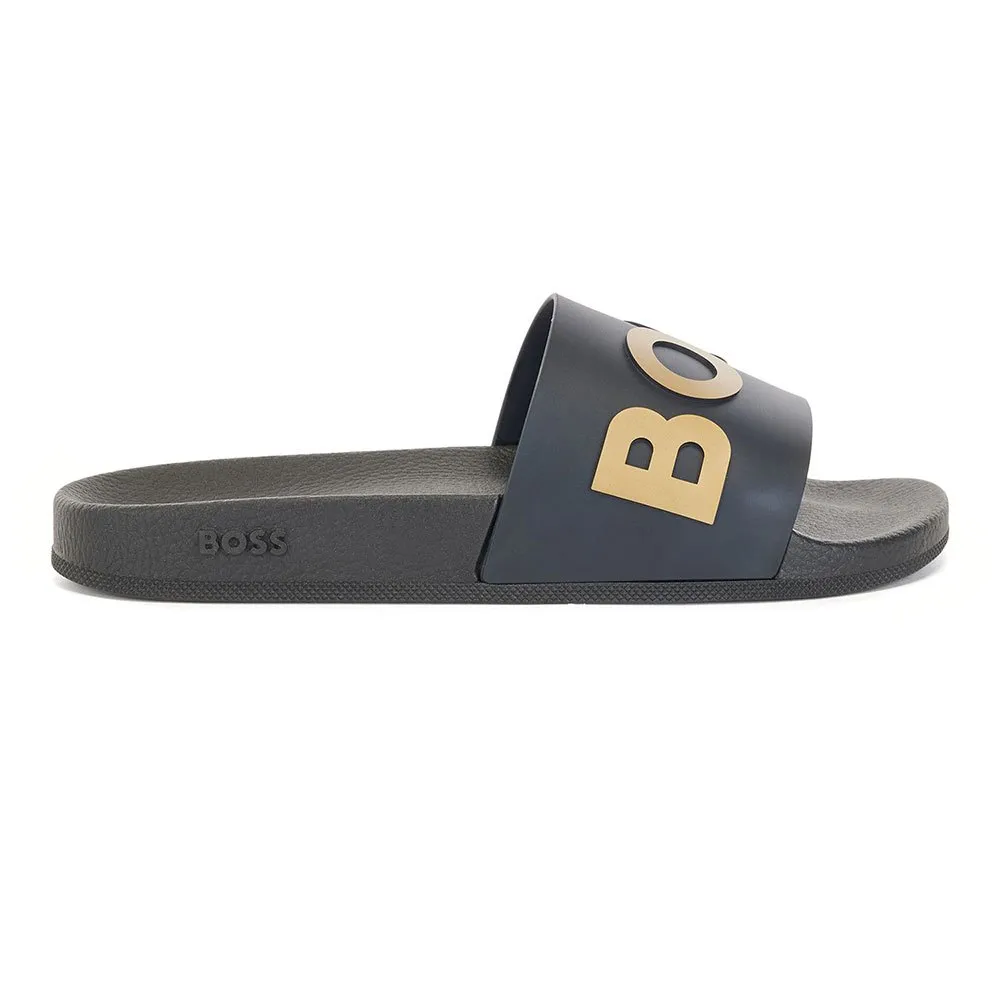 BOSS Bay Embossed Logo Slides Farfetch, 43% OFF