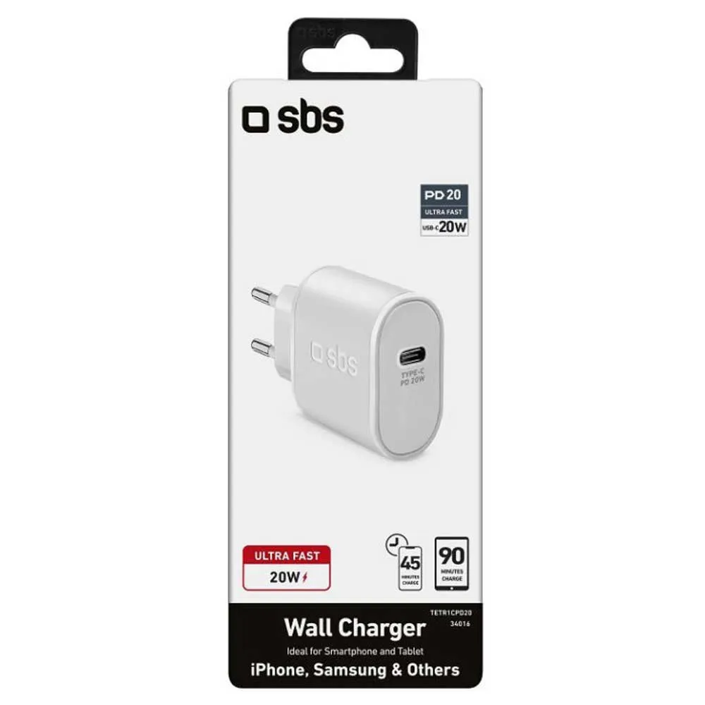 SBS Power Delivery USB-C 20W Charger White | Techinn