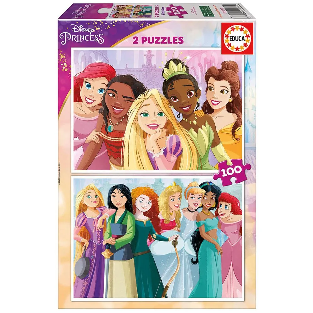 Educa borras S 2X100 Disney Princess Puzzle Multicolor | Kidinn