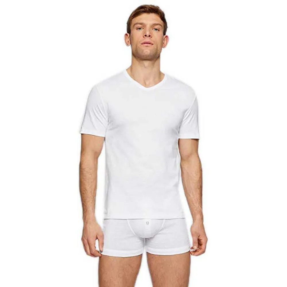 BOSS Classic short sleeve V neck base layer 3 units White| Dressinn