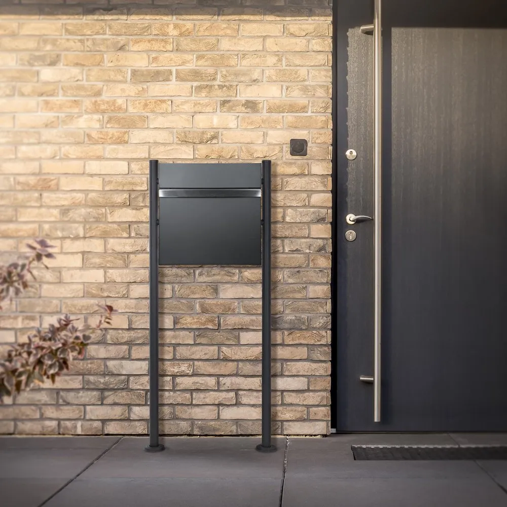 Ml-design Mailbox Stand 120 Cm Black | Bricoinn