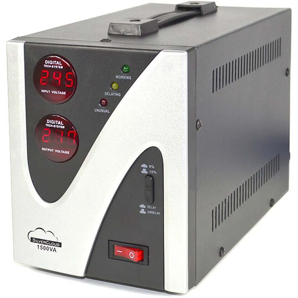 Silvercloud SCK1500V 1500VA 900W Voltage Stabilizer Black| Techinn