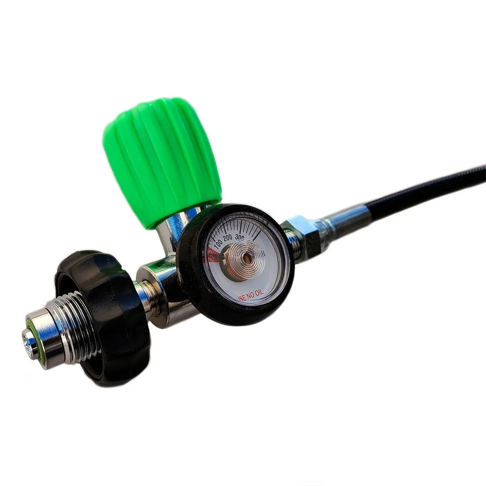 Metalsub Air/Nitrox Equalizer M26 To M26 With Gauge Black, Diveinn