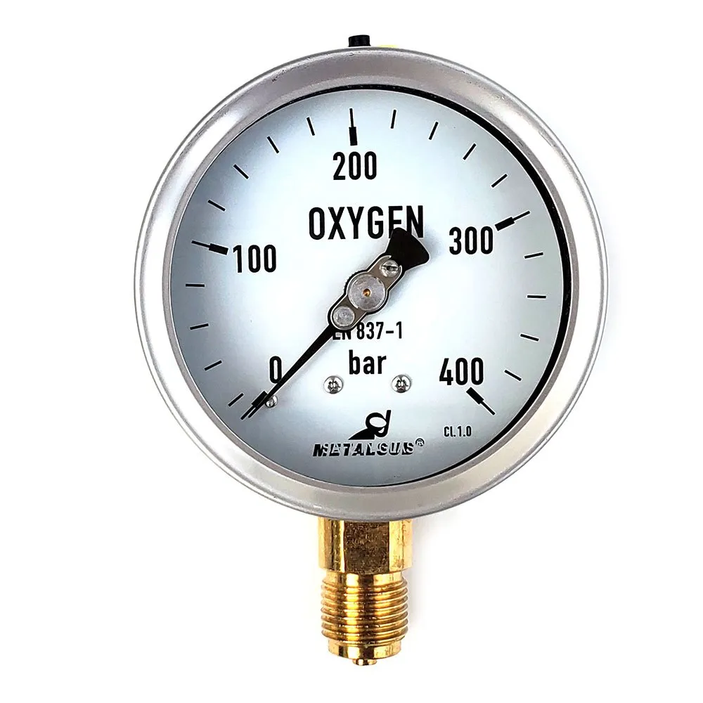 Metalsub Oxygen Classe 1 100 Mm 0-400 Bar pressure gauge| Diveinn