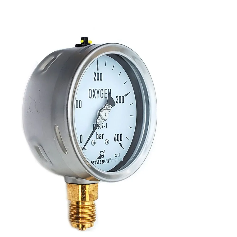 Metalsub Oxygen Classe 1 100 Mm 0-400 Bar pressure gauge| Diveinn