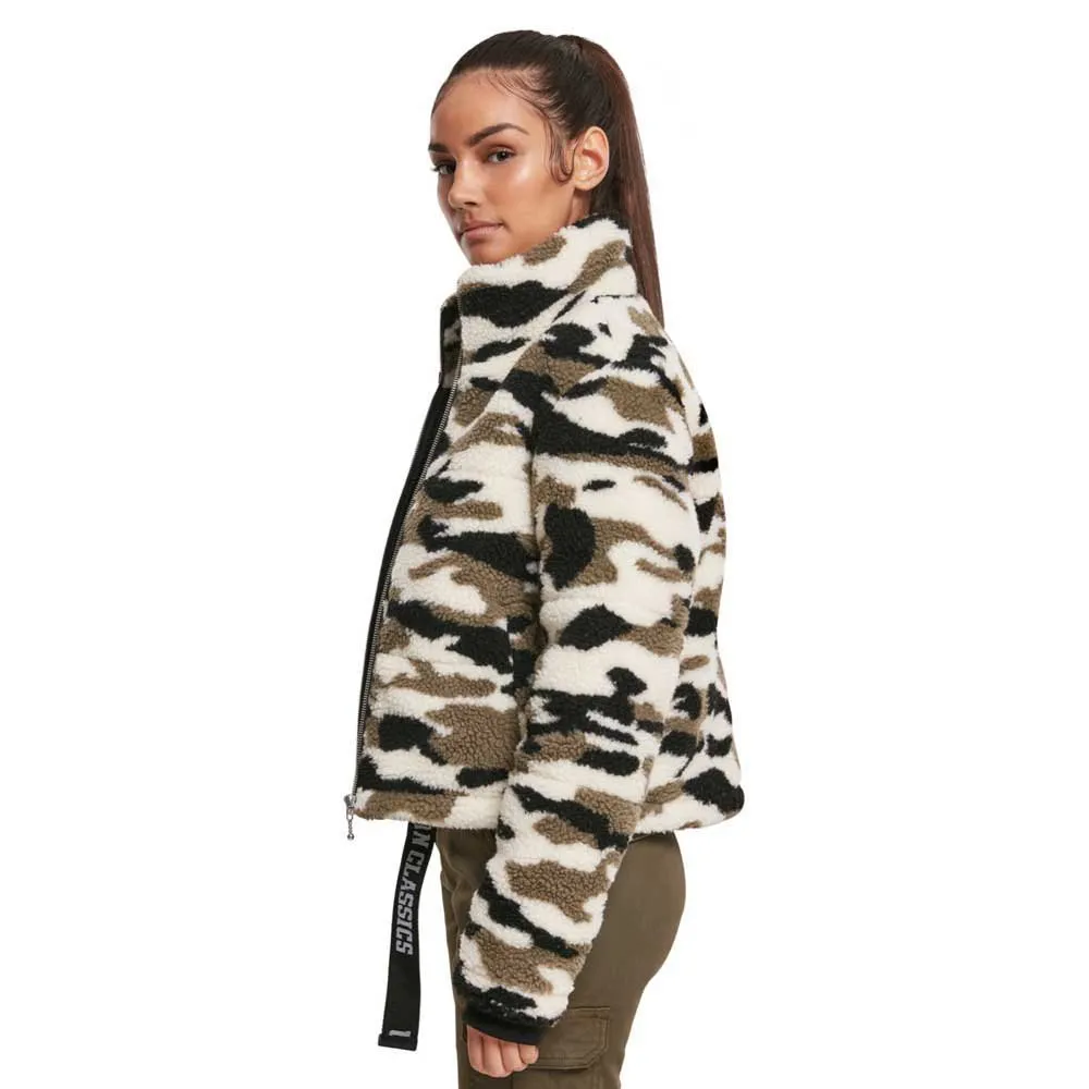 Urban classics Camo Sherpa Jacket Green | Dressinn