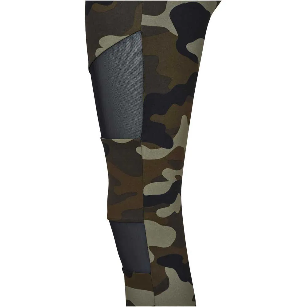 Urban classics Camo Tech Mesh Leggings Green | Dressinn