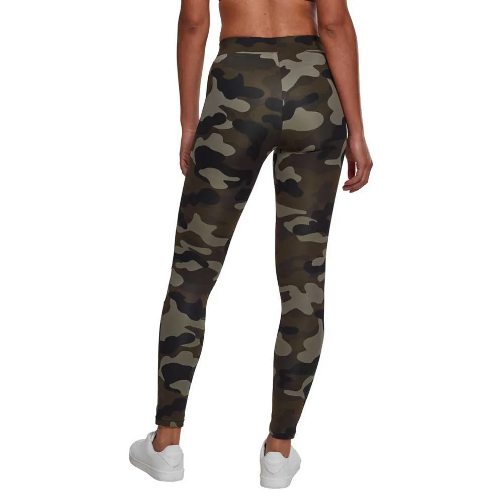 Urban classics Camo Tech Mesh Leggings Green | Dressinn