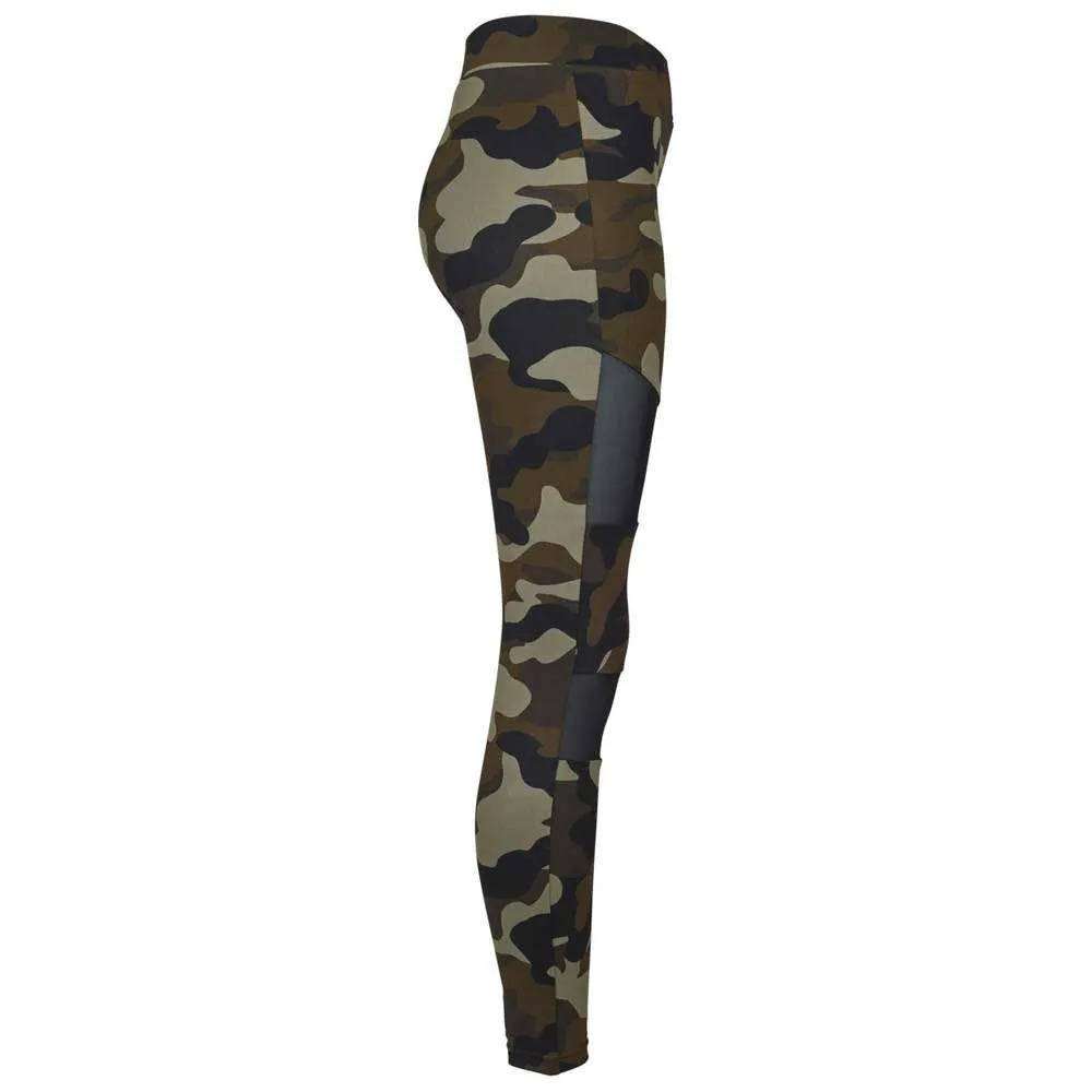 Urban classics Camo Tech Mesh Leggings Green | Dressinn