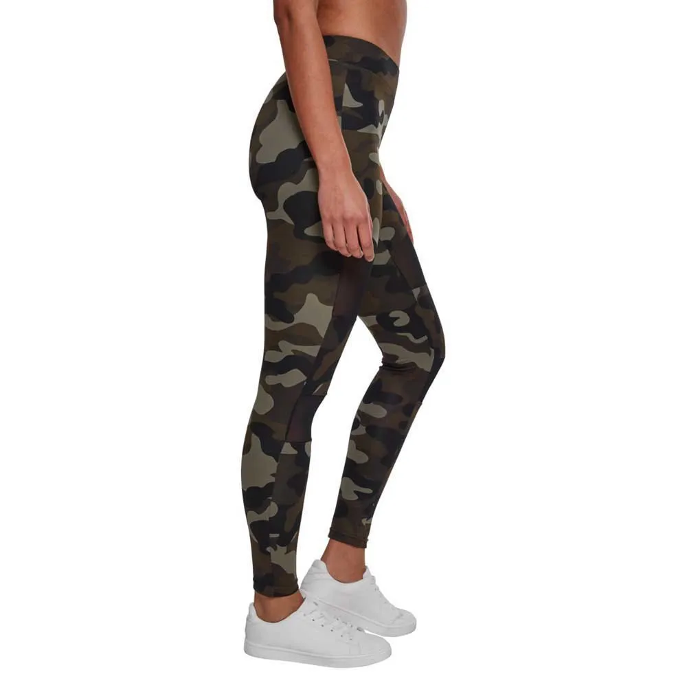 Urban classics Camo Tech Mesh Leggings Green | Dressinn