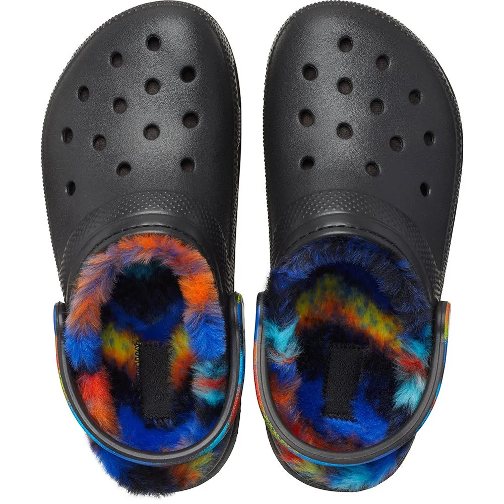 Crocs Classic Lined Spray Dye Clogs Black | Dressinn