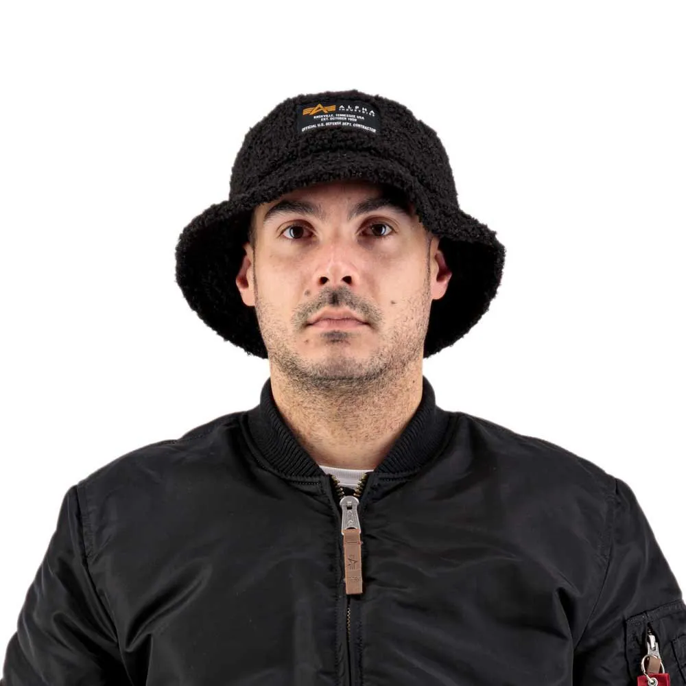 Alpha industries Teddy Bucket Hat Black | Dressinn